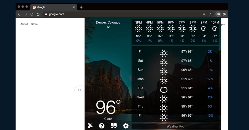 Weather Extension - Quickly check the forecast!